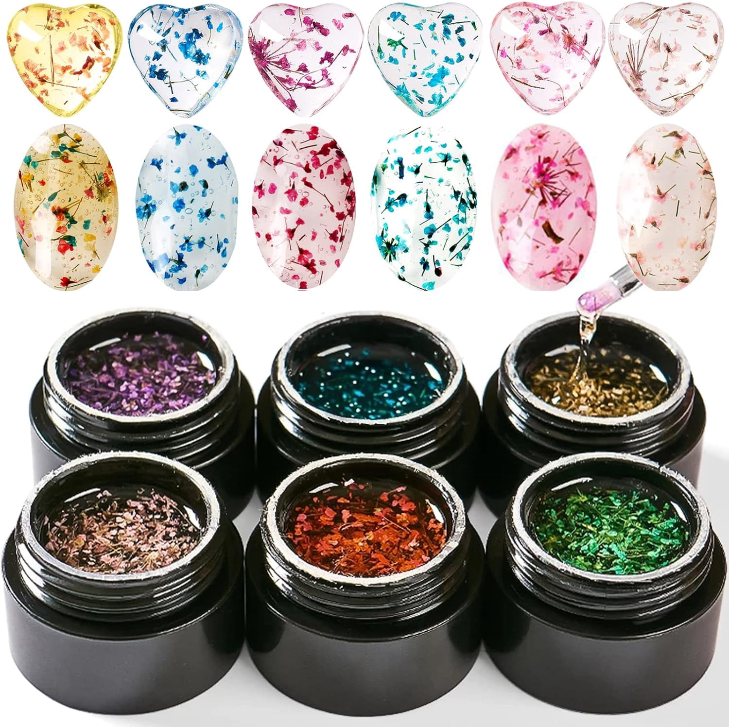 Dried Flowers Gel Nail Polish, Bellecrey Flower Fairy Gel Polish, Soak ...
