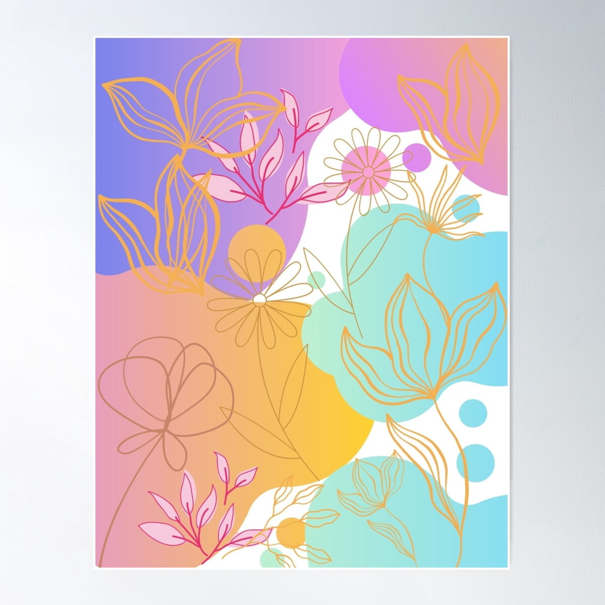 Dried Flowers. Poster Wall Art, Modern Wall Decor For Living Room ...