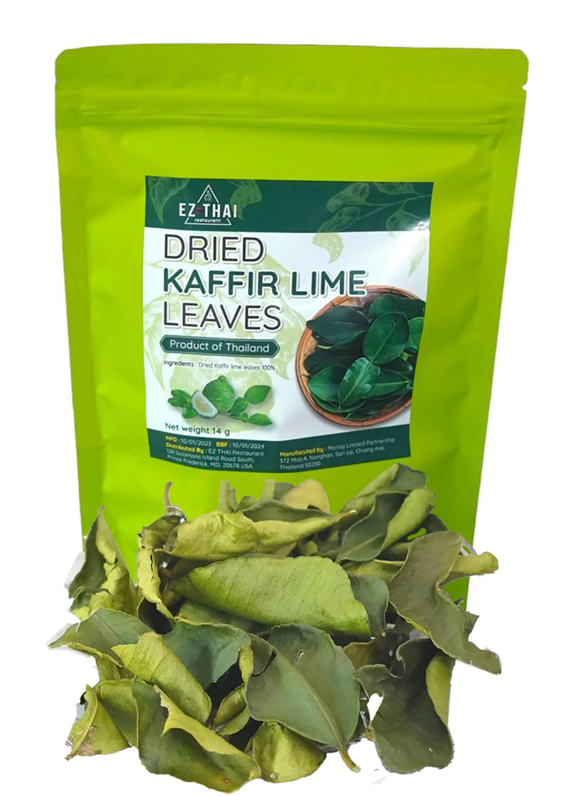 Dried Kaffir Lime Leaves MZF22 14grams Aroma Herbs Thai Food Curry ...