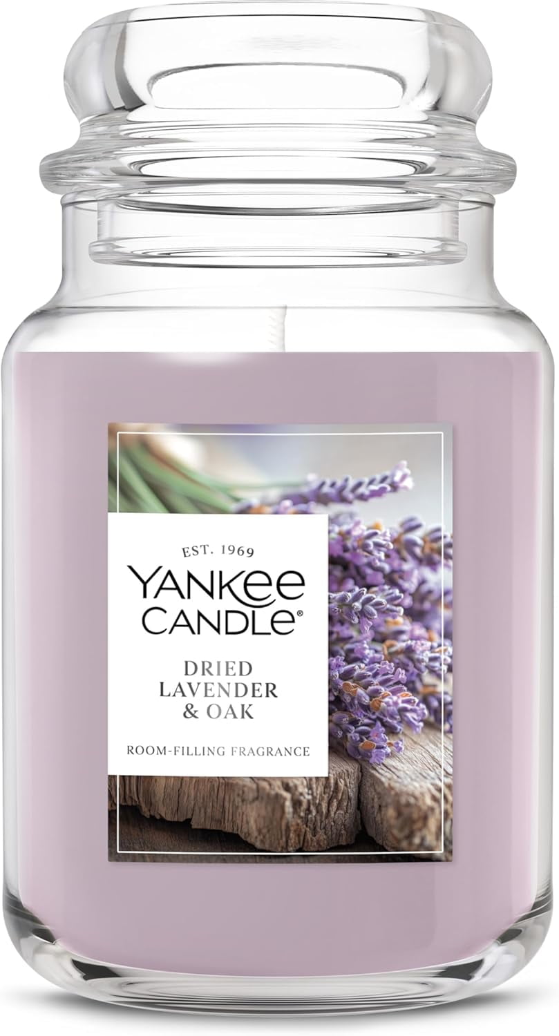 Dried Lavender & Oak, Scented Candle, 22oz Large Jar with up to 150 Hour Burn Time, Giftable ...