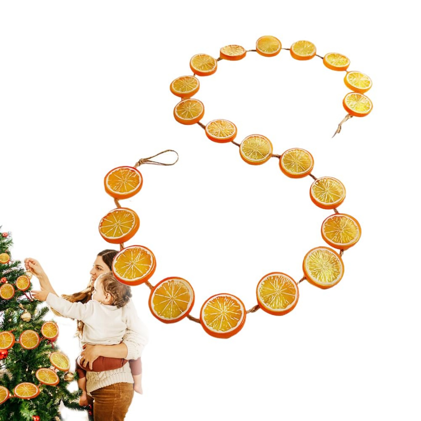 Dried Orange Garland, 8.8ft Natural Dried Orange Slices Christmas Decor ...