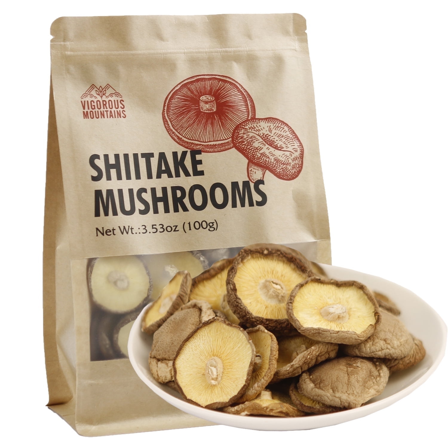 Dried Shiitake Mushrooms, 3.53oz, Pure Aroma Thin Cap Without Stem ...
