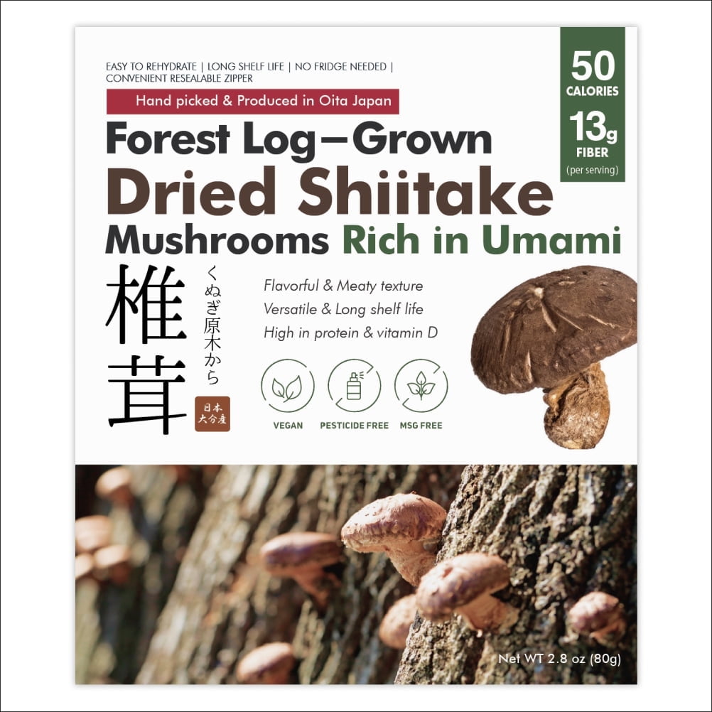 Dried Shiitake Mushrooms 'Donko' (Naturally Log-Grown, Japan) – 80g x ...