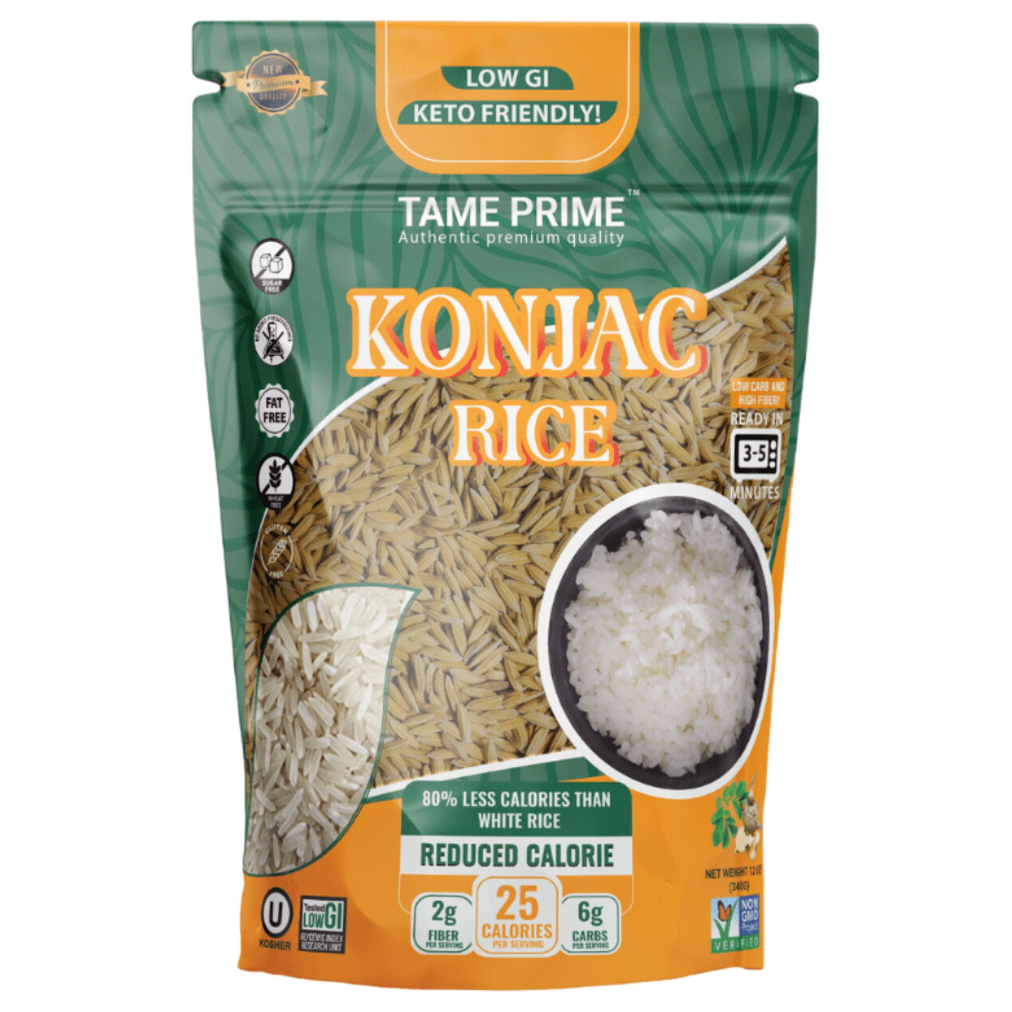 Dried Shirataki rice, Konjac rice 12 oz, Keto Friendly,Low GI,80% less ...