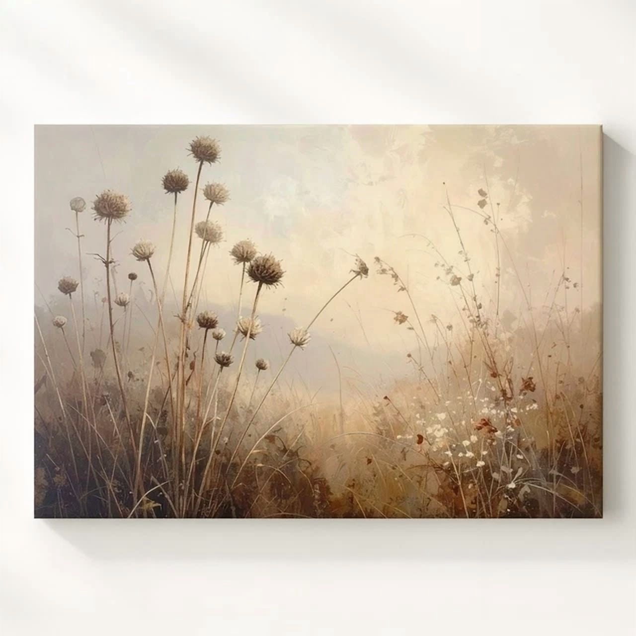 Dried Wildflower Silhouette Minimal Nature-Inspired Wall Art Stillness ...