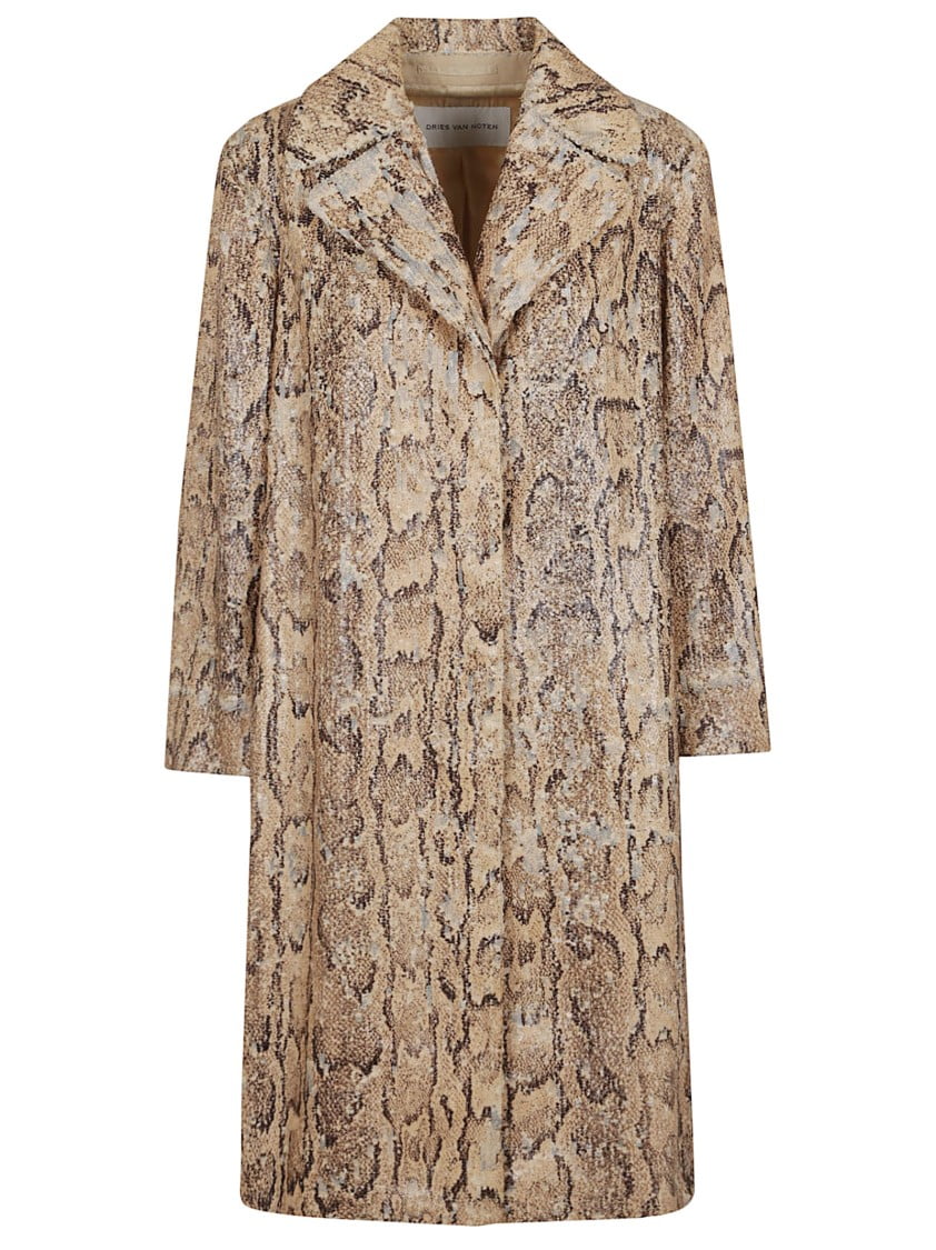 Dries Van Noten Nude And Neutral Snake Print Coat (Women's) - Walmart.com