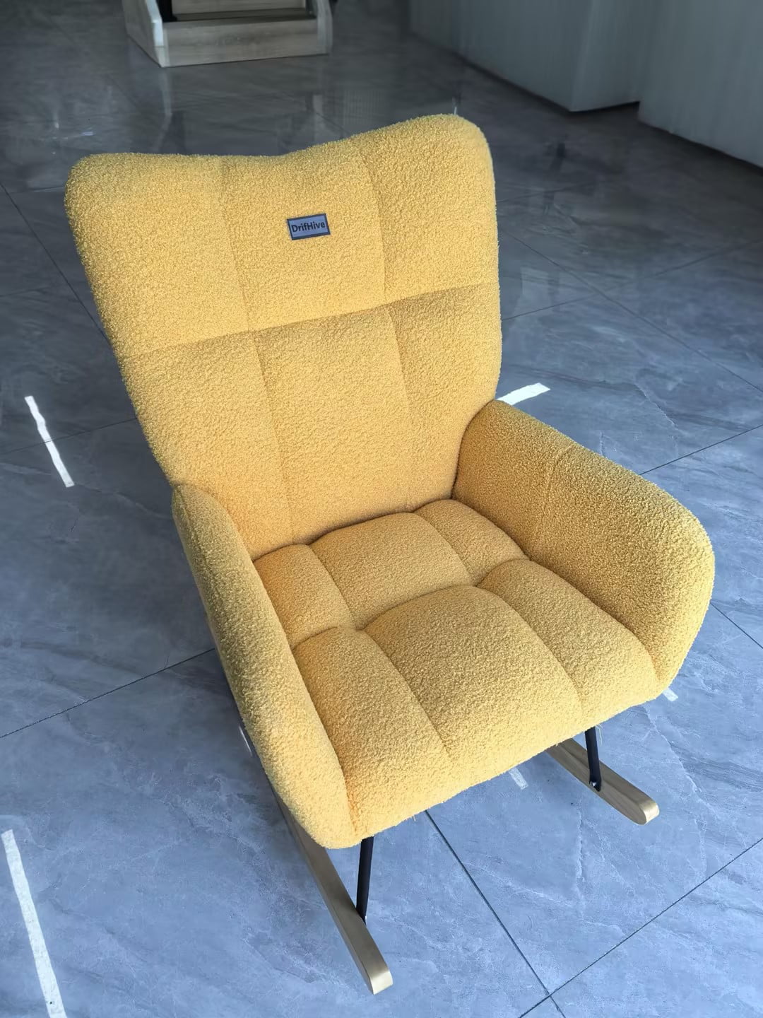 DrifHive Rocking Chair, Soft Teddy Fabric Rocking Chair for Nursery ...