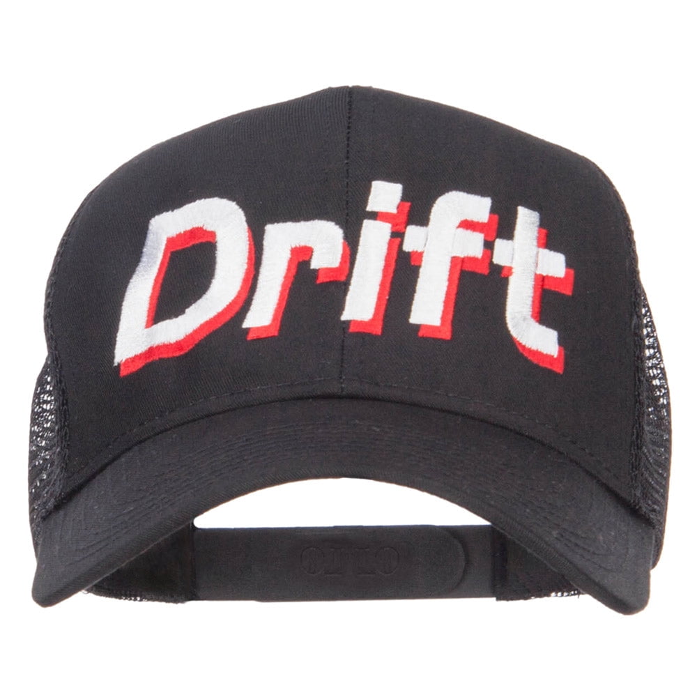 Drift Racing Embroidered Mesh Cap - Black OSFM - Walmart.com