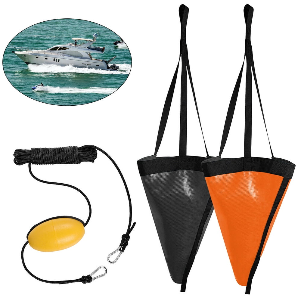 Drift Sock Sea Anchor Drogue Boat Brake w 30ft Kayak Tow Rope Ball ...
