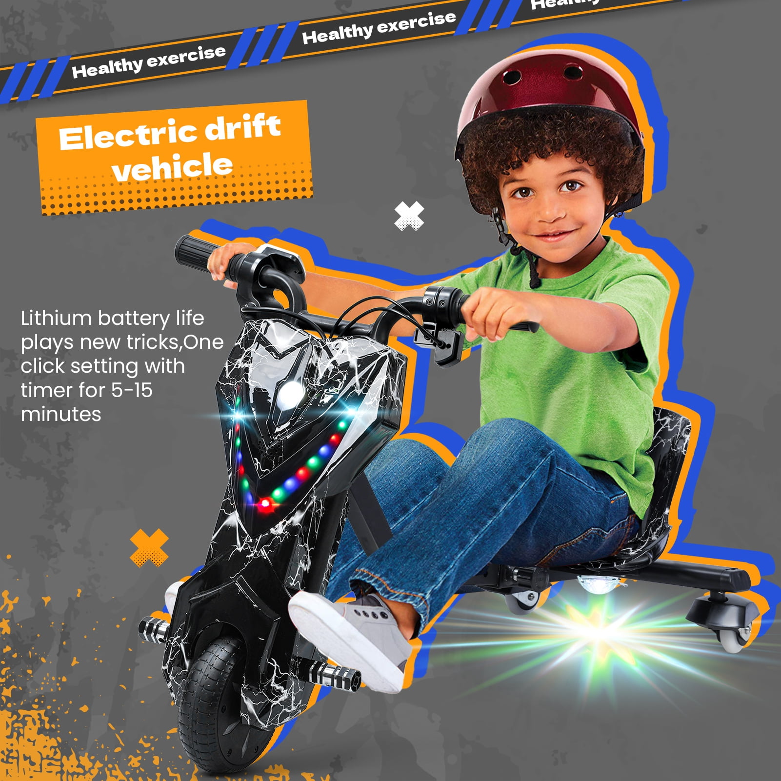 Drift Trike, Kid Ride on Tricycles, Big Wheel Drifting Tricycle for ...