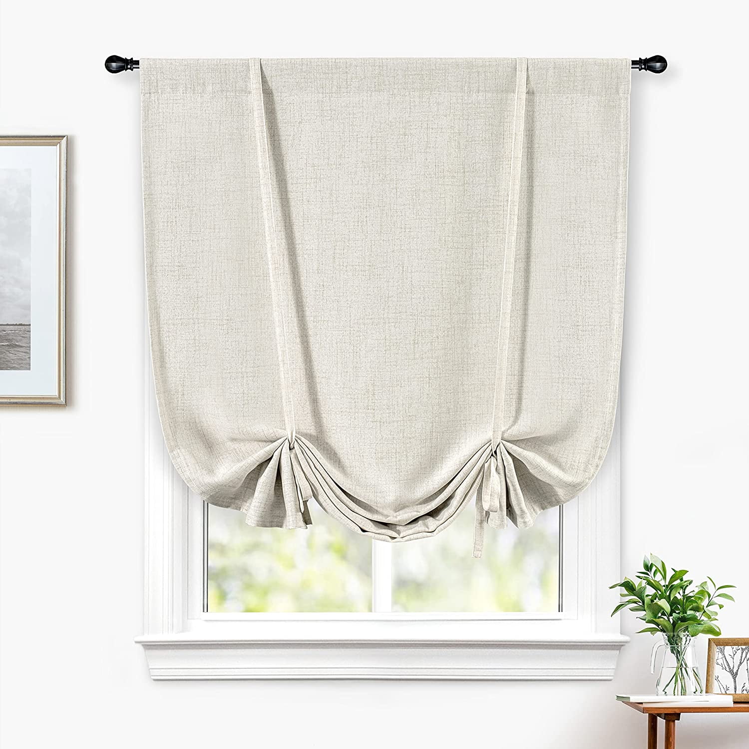 DriftAway Blackout Linen Textured Solid Basic Room Darkening Thermal ...