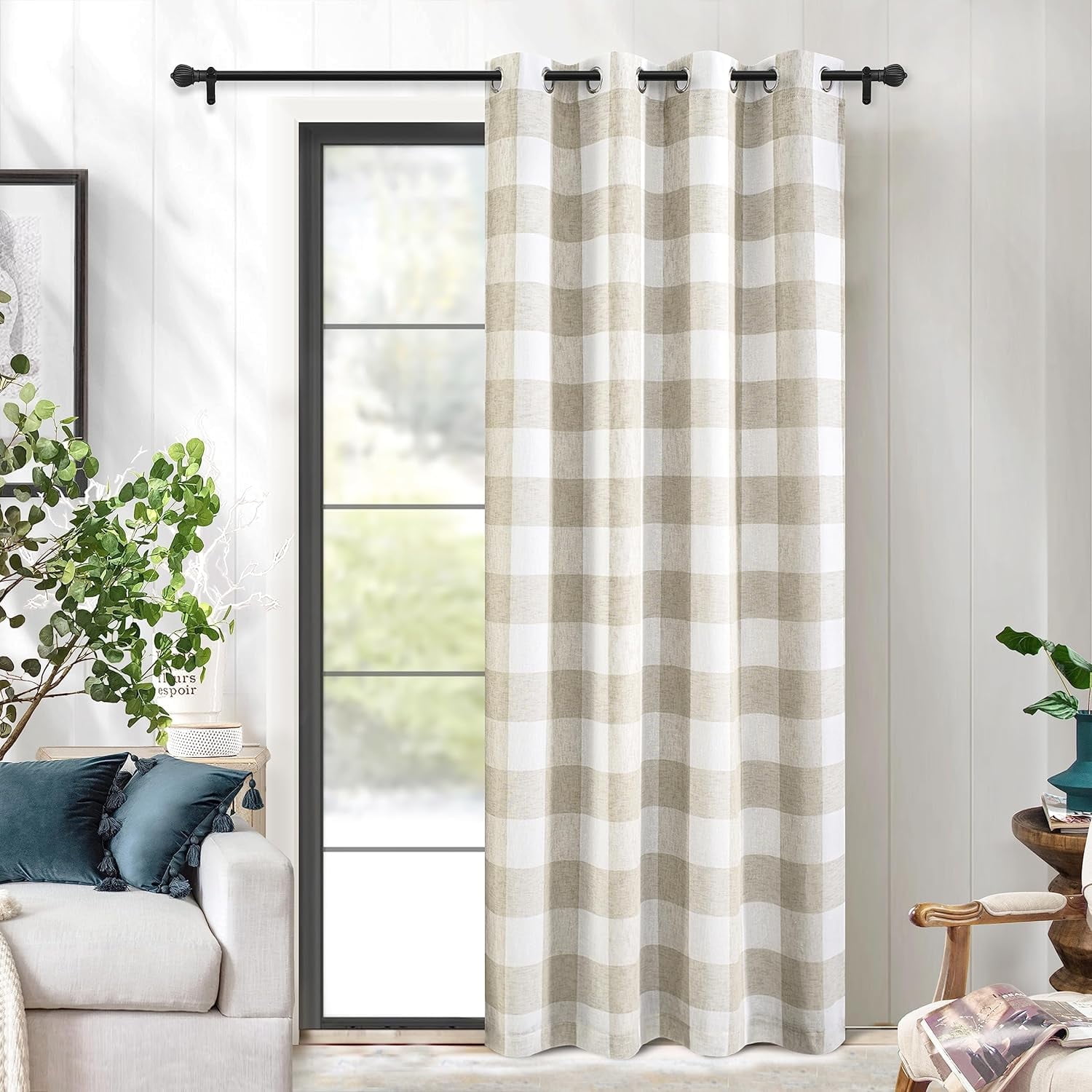 DriftAway Buffalo Check Woven Plaid Pattern Lined Blackout Thermal ...