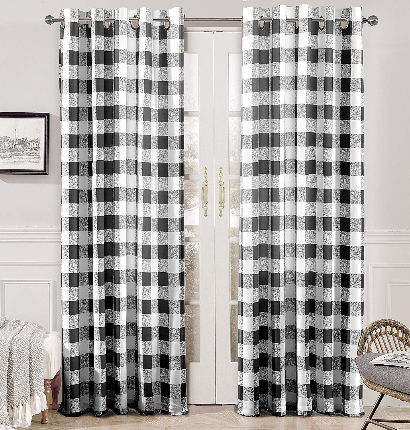 DriftAway Buffalo Checker Pattern Lined Blackout Grommet Window ...
