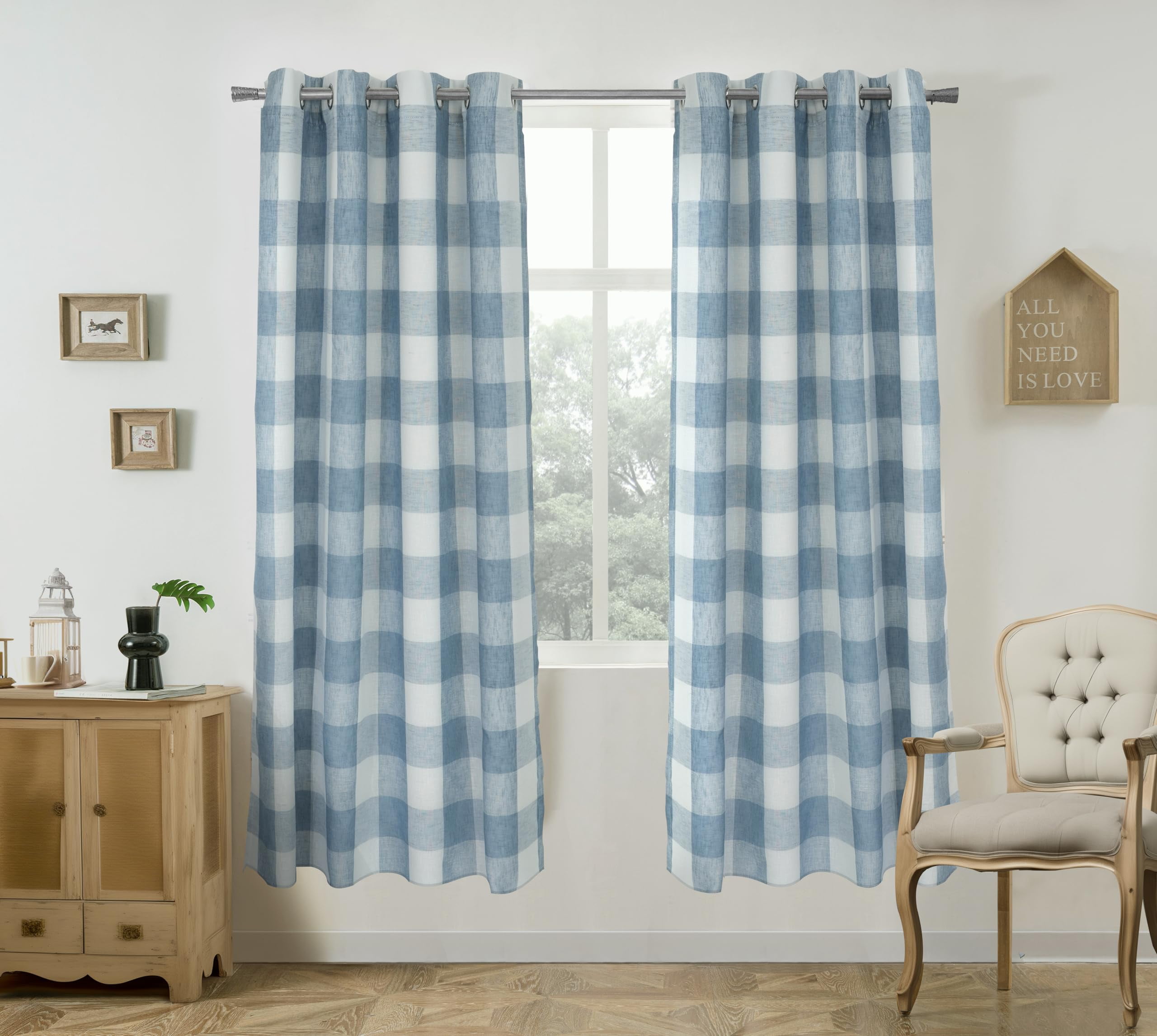 DriftAway Buffalo Plaid Check Curtains Woven Plaid Pattern Lined ...