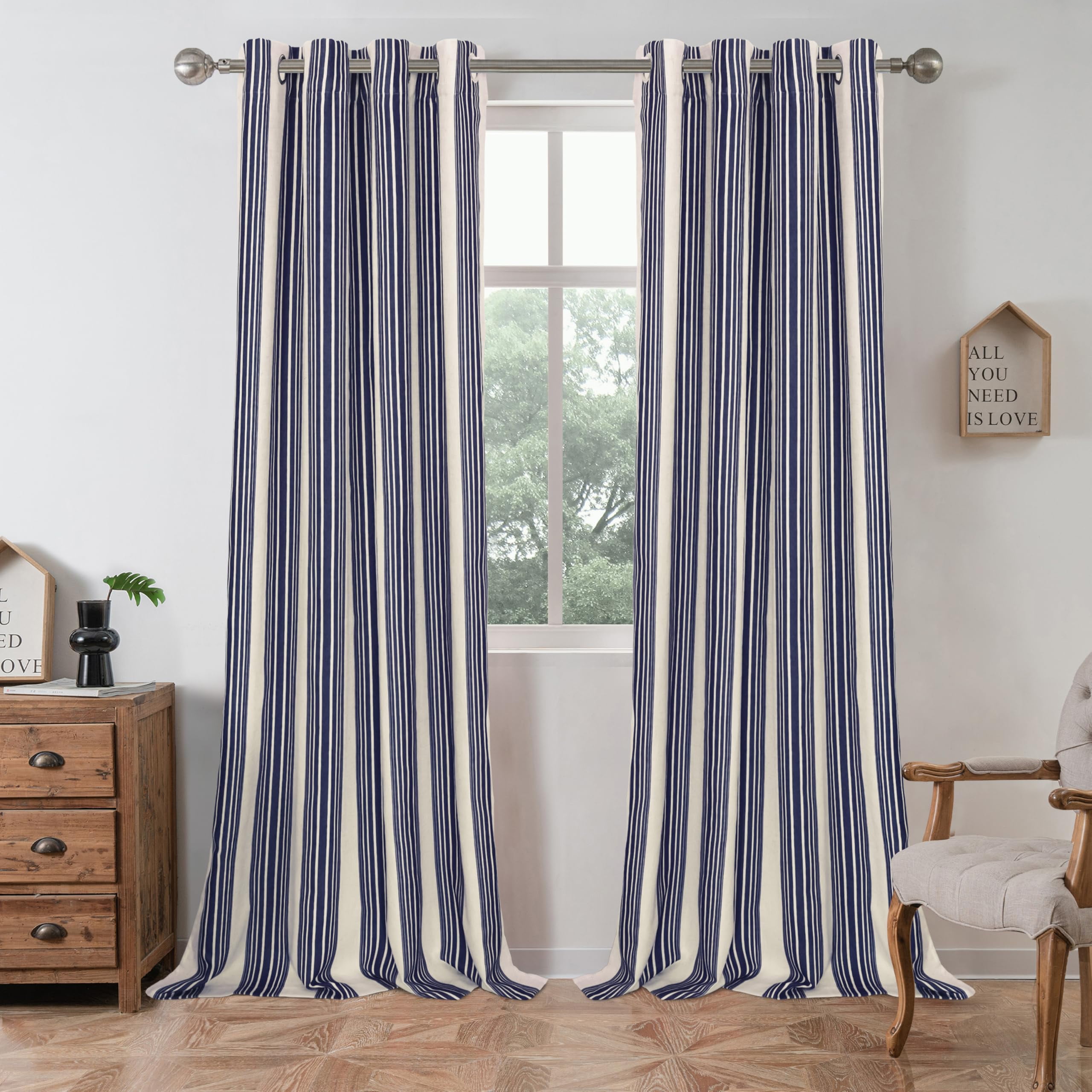 DriftAway Chris Linen Blackout Curtains with Thermal and Sound Reducing ...