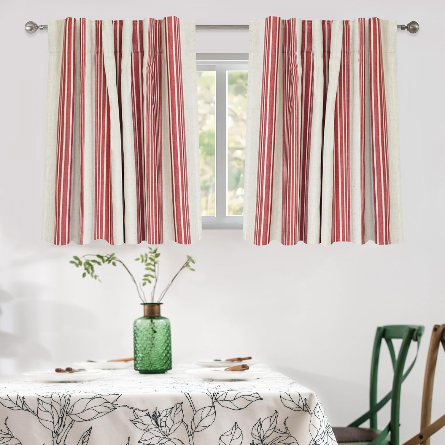 DriftAway Chris Vertical Striped Pattern Linen Blend Lined Thermal ...