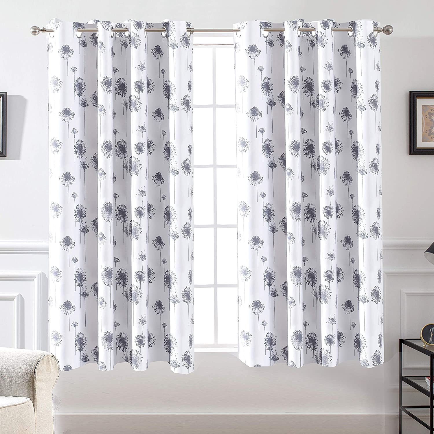 DriftAway Dandelion Floral Botanic Lined Thermal Insulated Blackout ...