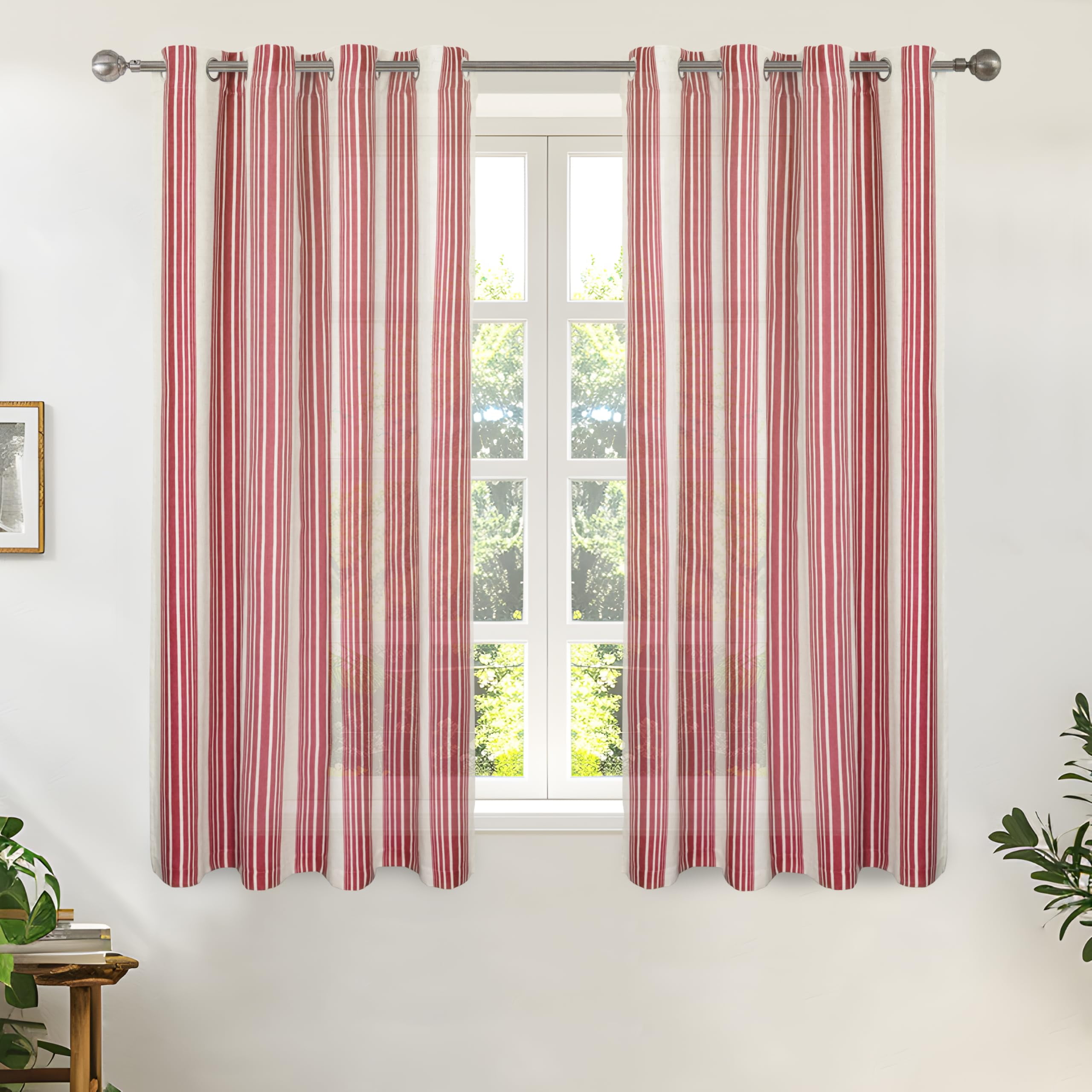 DriftAway Farmhouse Vertical Striped Linen Blend Textured Light ...
