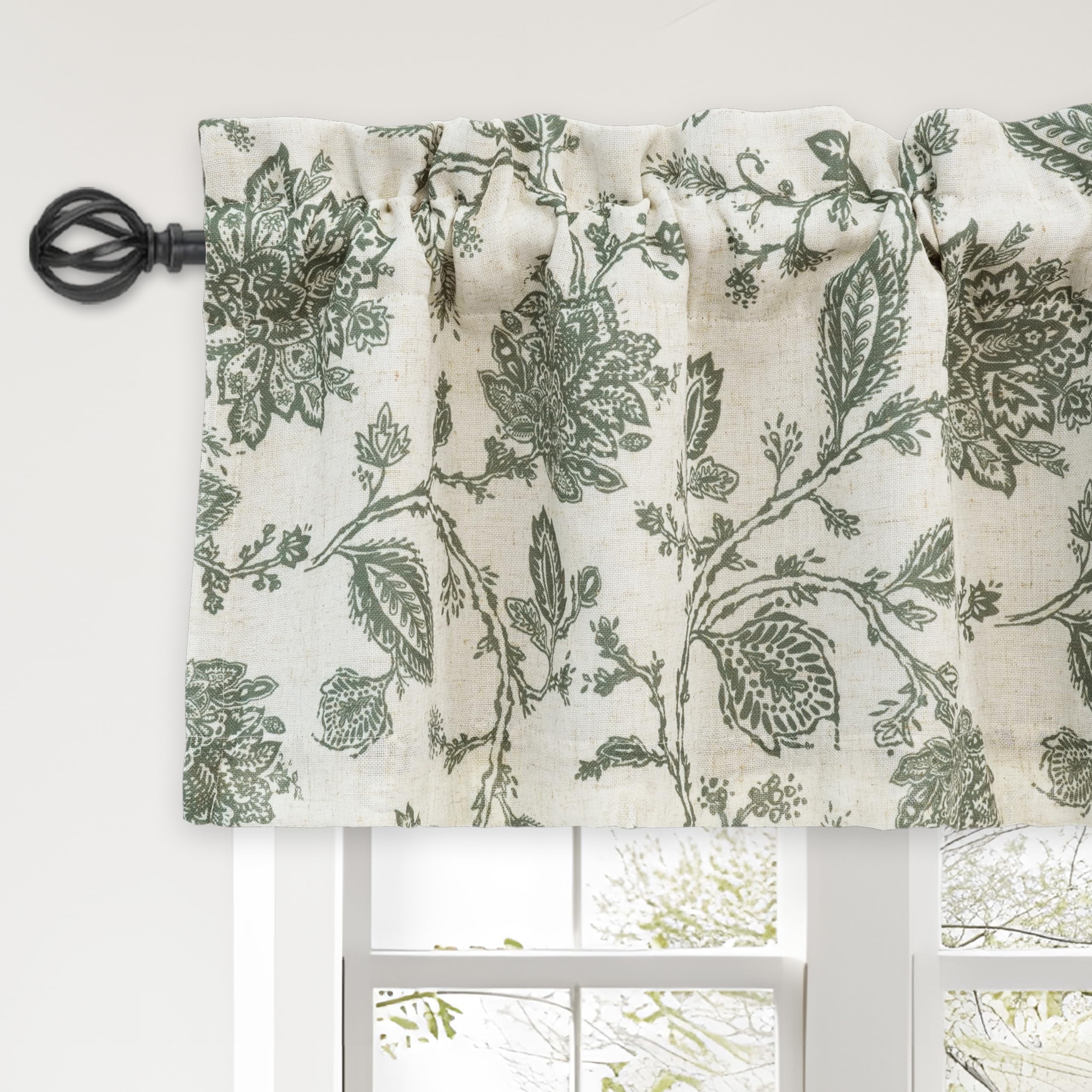 DriftAway Freda Jacobean Floral Linen Blend Blackout Thermal Insulated ...