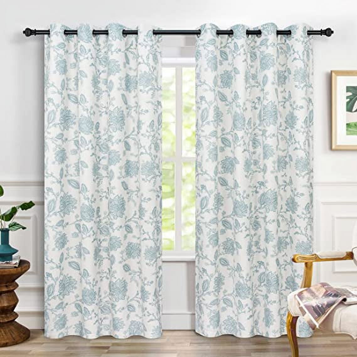 DriftAway Freda Jacobean Floral Linen Blend Lined Thermal Insulated ...