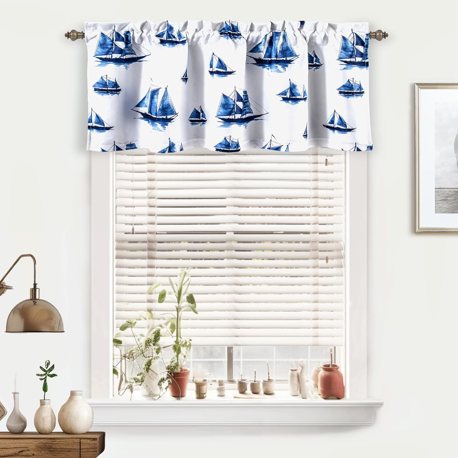 DriftAway Harbor Sailboat Ocean Print Blackout Thermal Insulated Window ...