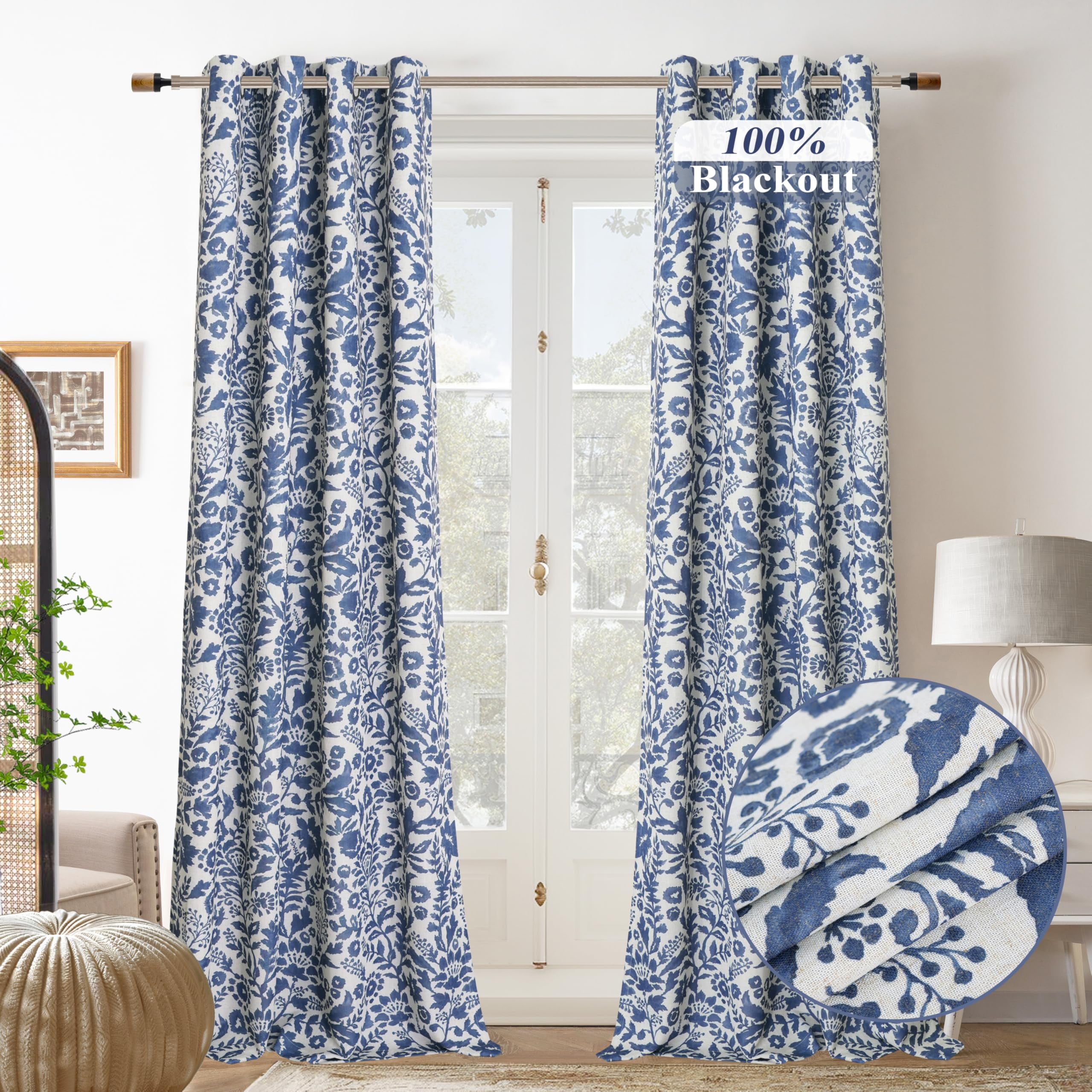 DriftAway Julia Watercolor Blackout Room Darkening Lined Thermal ...