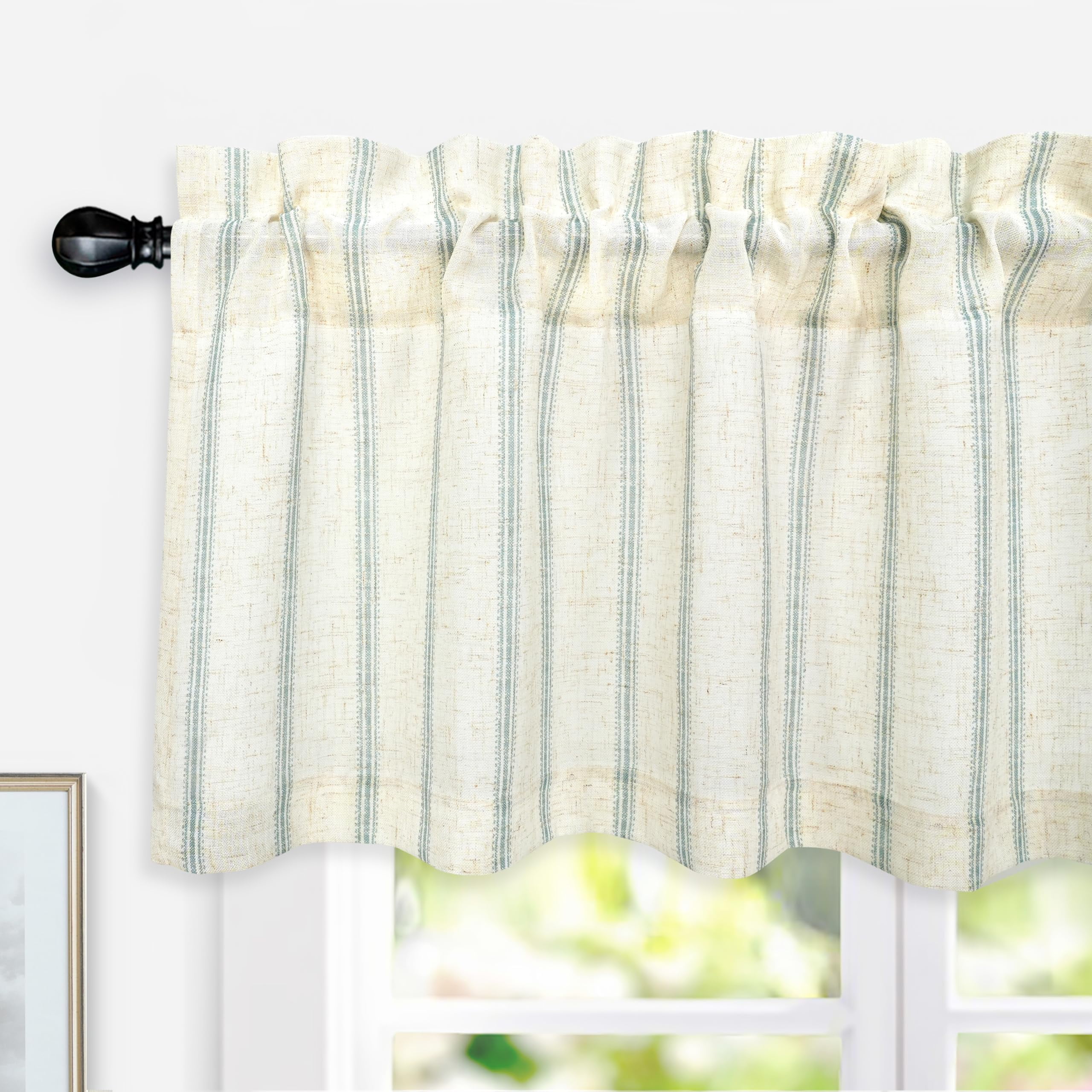 DriftAway Linen Textured Curtain Valances for Windows Bathroom Bedroom ...