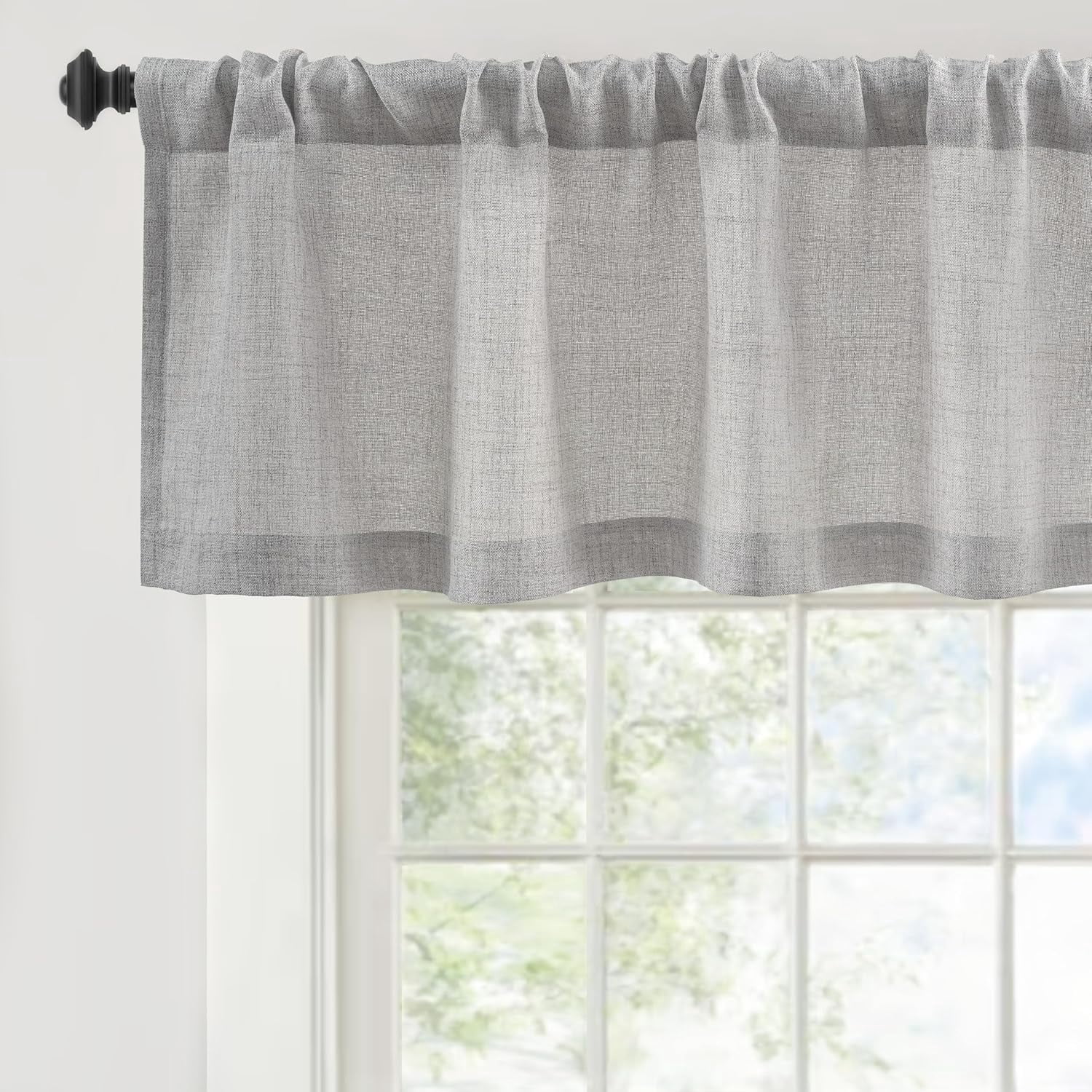 DriftAway Linen Textured Curtain Valances for Windows Light Filtering 3 ...