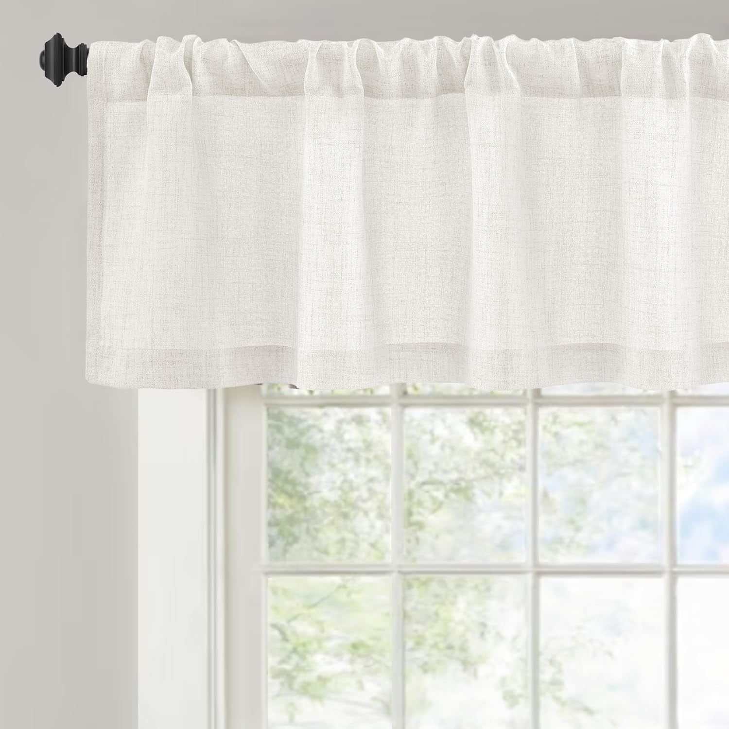 DriftAway Linen Textured Curtain Valances for Windows Light Filtering 3 ...