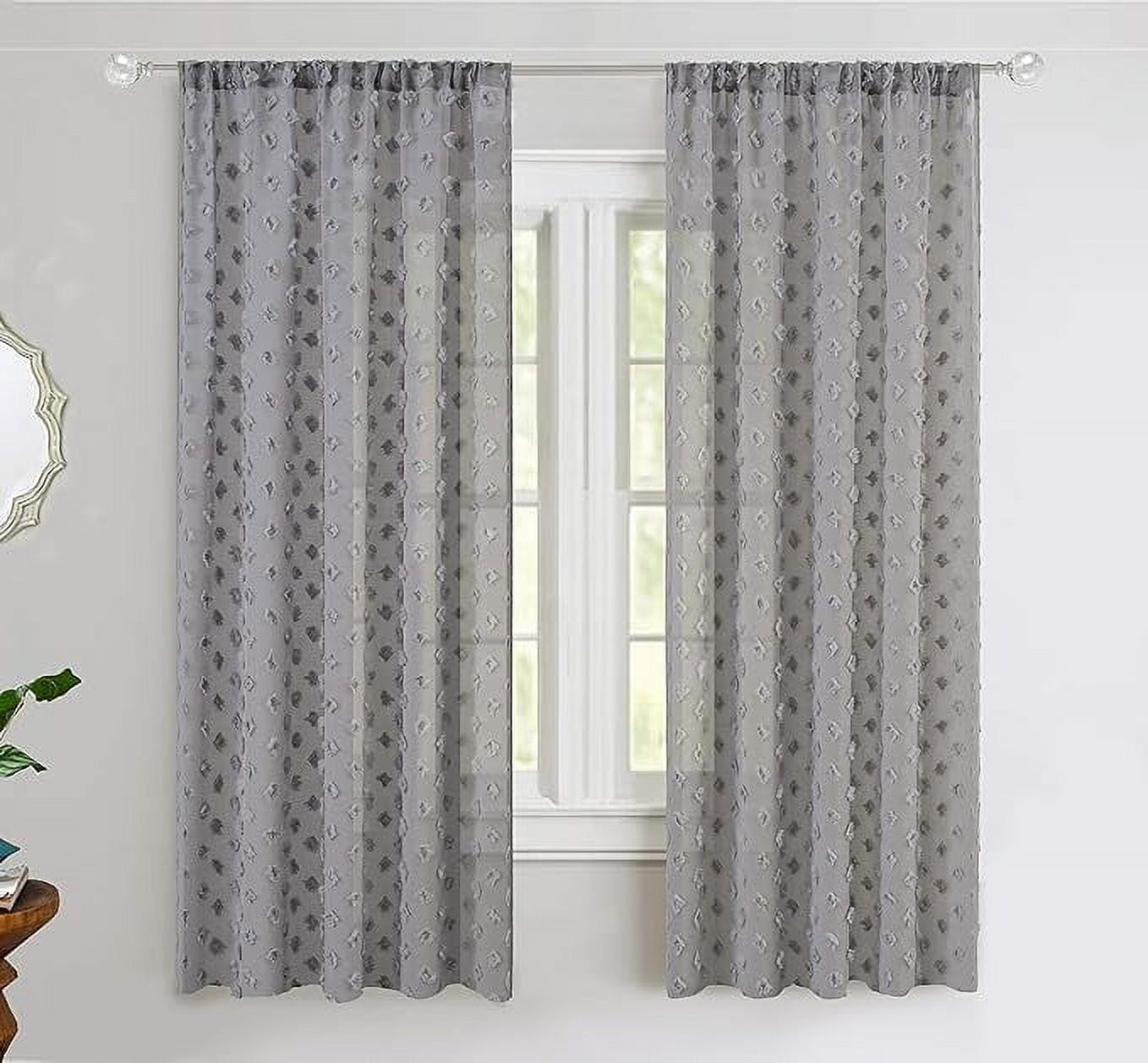 DriftAway Olivia Voile Chiffon Sheer Window Curtains Embroidered with ...