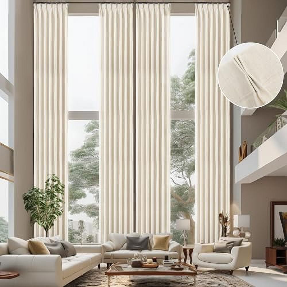 DriftAway Pinch Pleat Linen Textured Semi Sheer Solid Farmhouse and ...