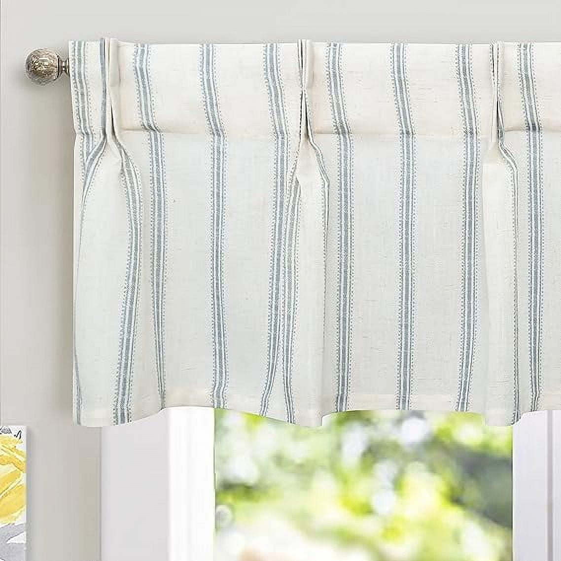 DriftAway Pinch Pleat Valance for Kitchen Window Linen Textured Valance ...