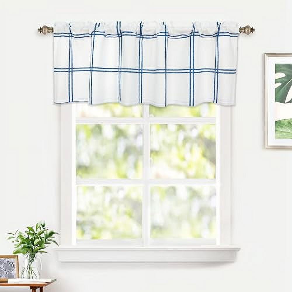 DriftAway Semi Sheer Buffalo Plaid Check Window Valance Curtains ...