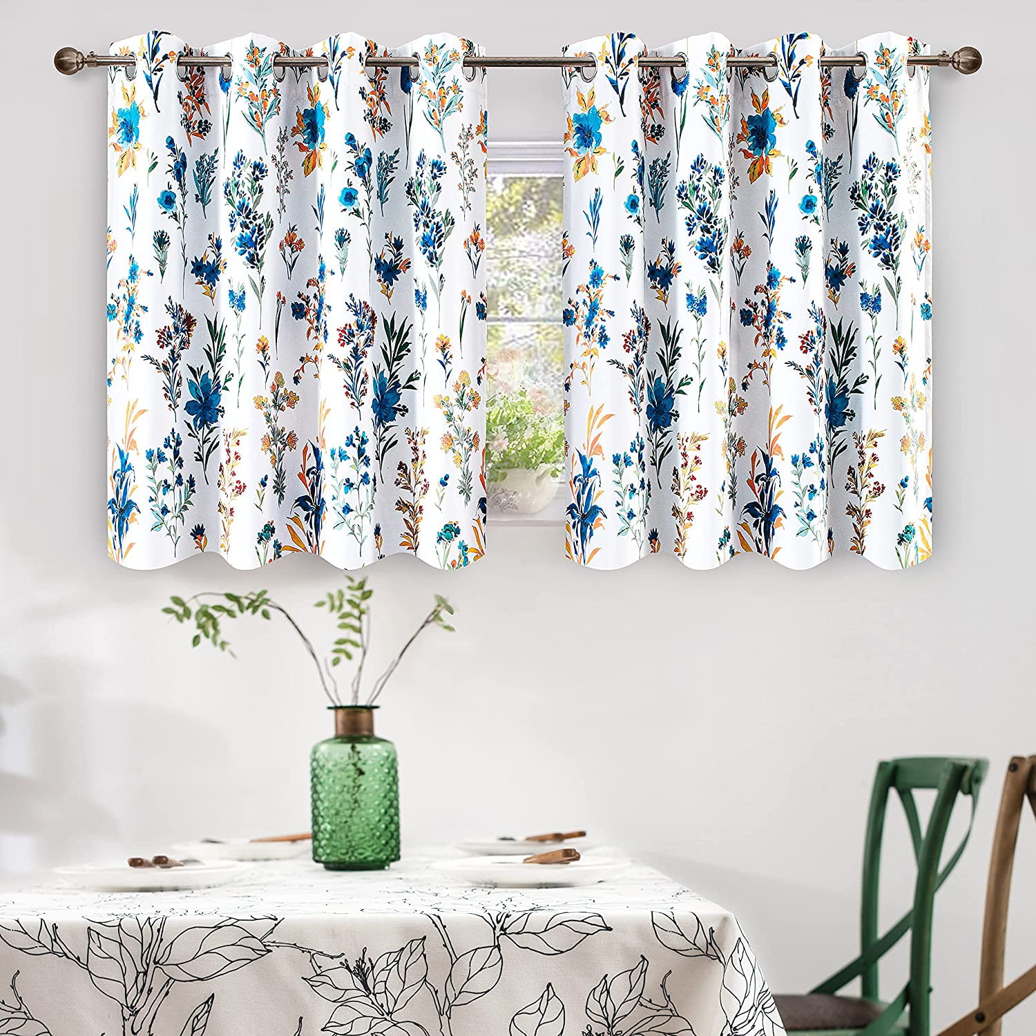 DriftAway Sylvia Floral Botanical Print Pattern Drapes, Blackout Window Curtain Grommet, 52" x ...