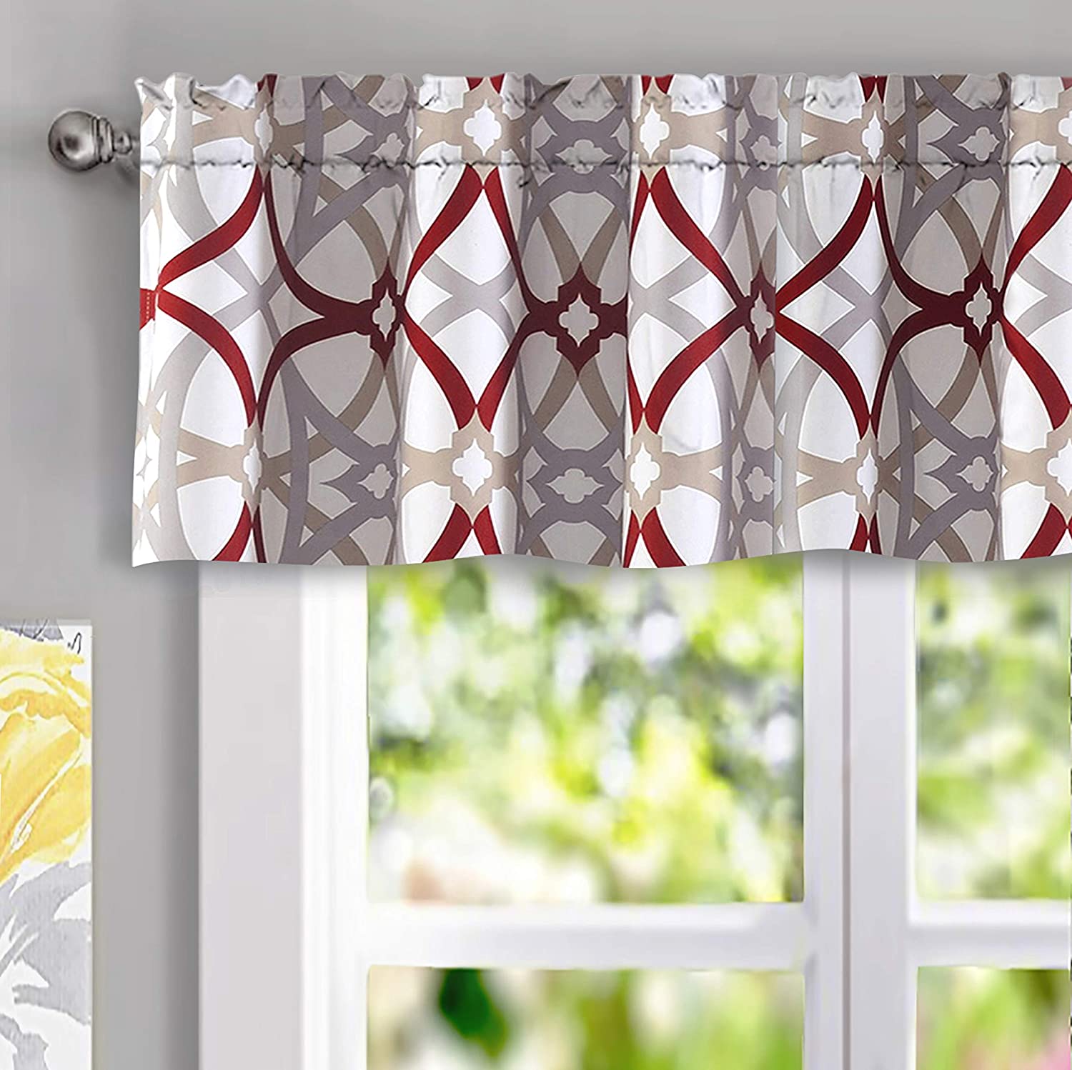 Efavormart 2 Pack | Red Fire Retardant Scuba Polyester Curtain Panel ...