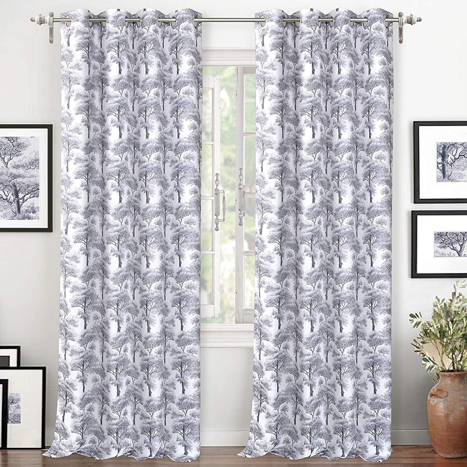 DriftAway Wesley Pencil Sketch Tree Pattern Lined Thermal Insulated ...