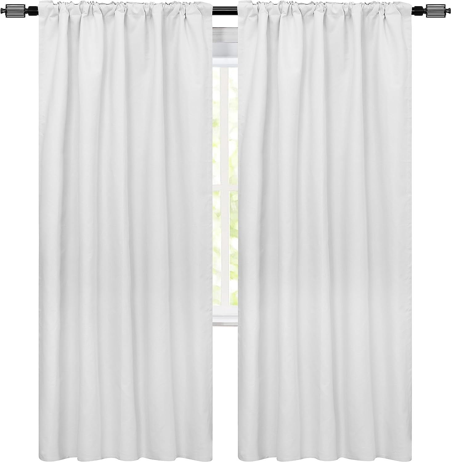 DriftAway White 100% Blackout Window Curtain Liner Thermal Insulated ...