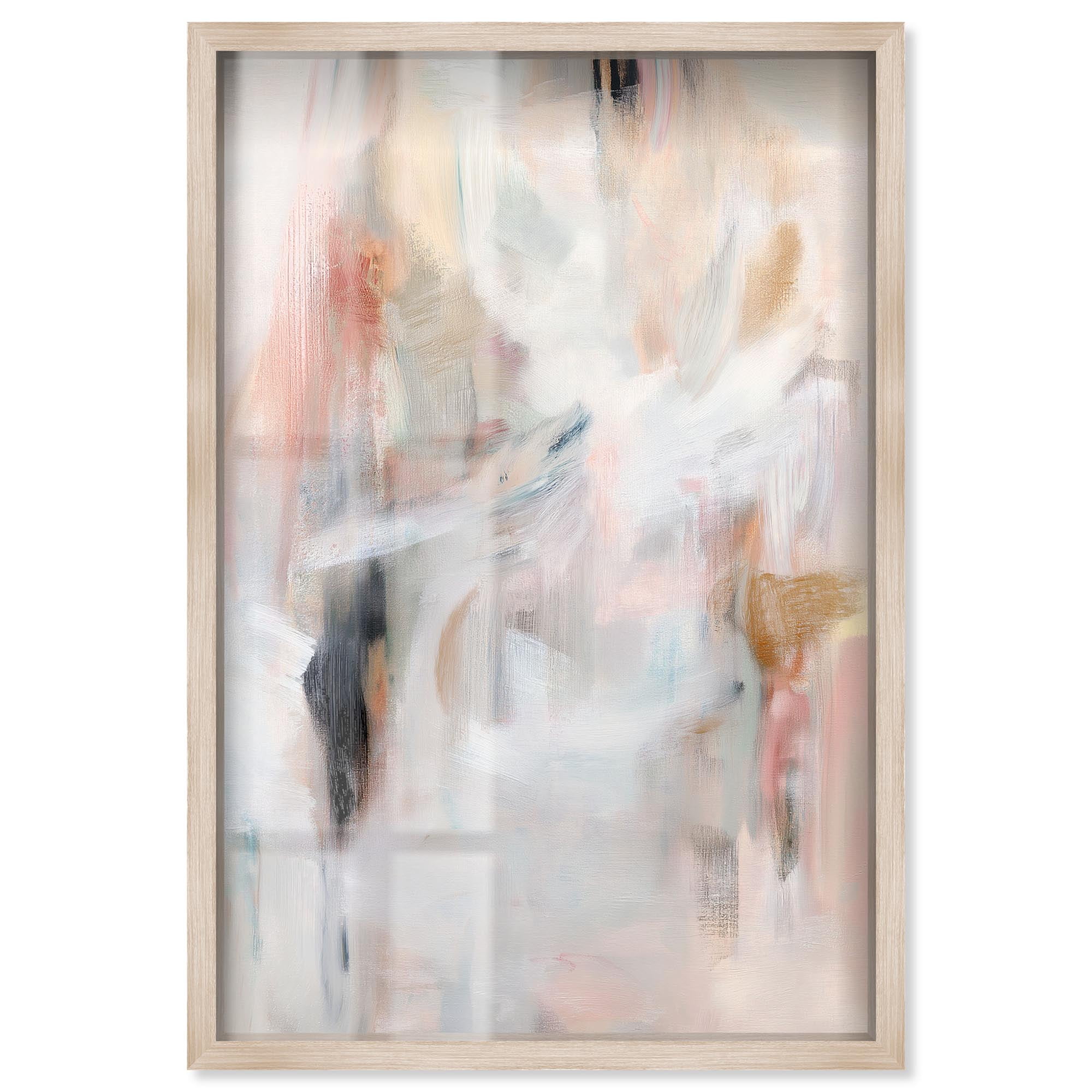 Drifting Colors II Shadowbox Print Modern Wall Decor by Art Remedy, Blonde Frame, 36 x 54 ...