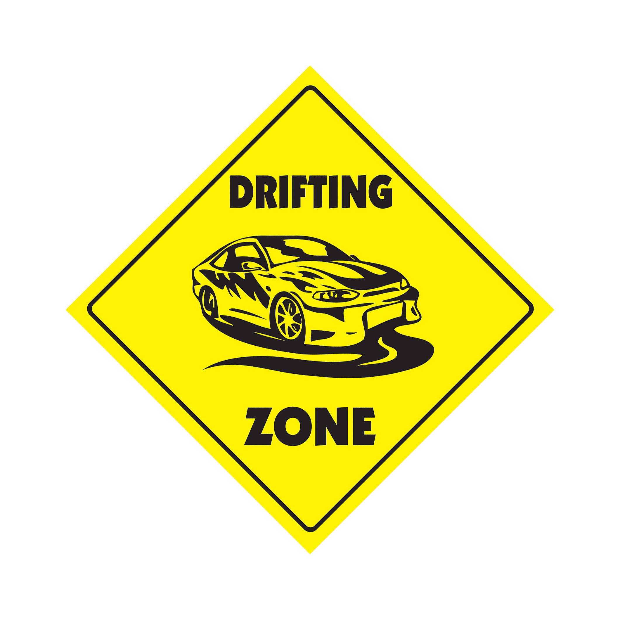 Drifting Crossing Sign Zone Xing | Indoor/Outdoor | 14" Tall tires ...