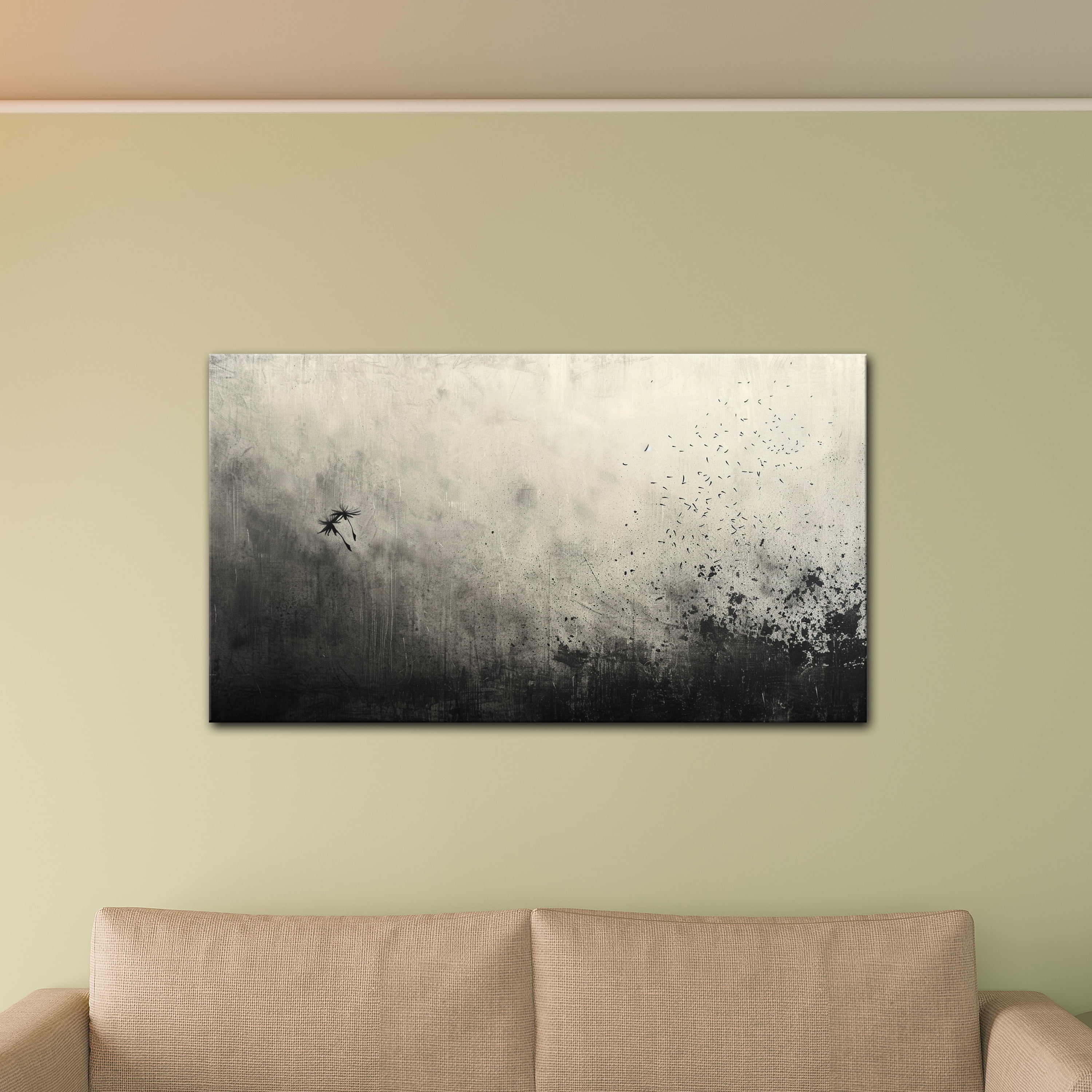 Drifting Moment - A Dandelion Journey in Ink Rhyme (16 "x24 ...