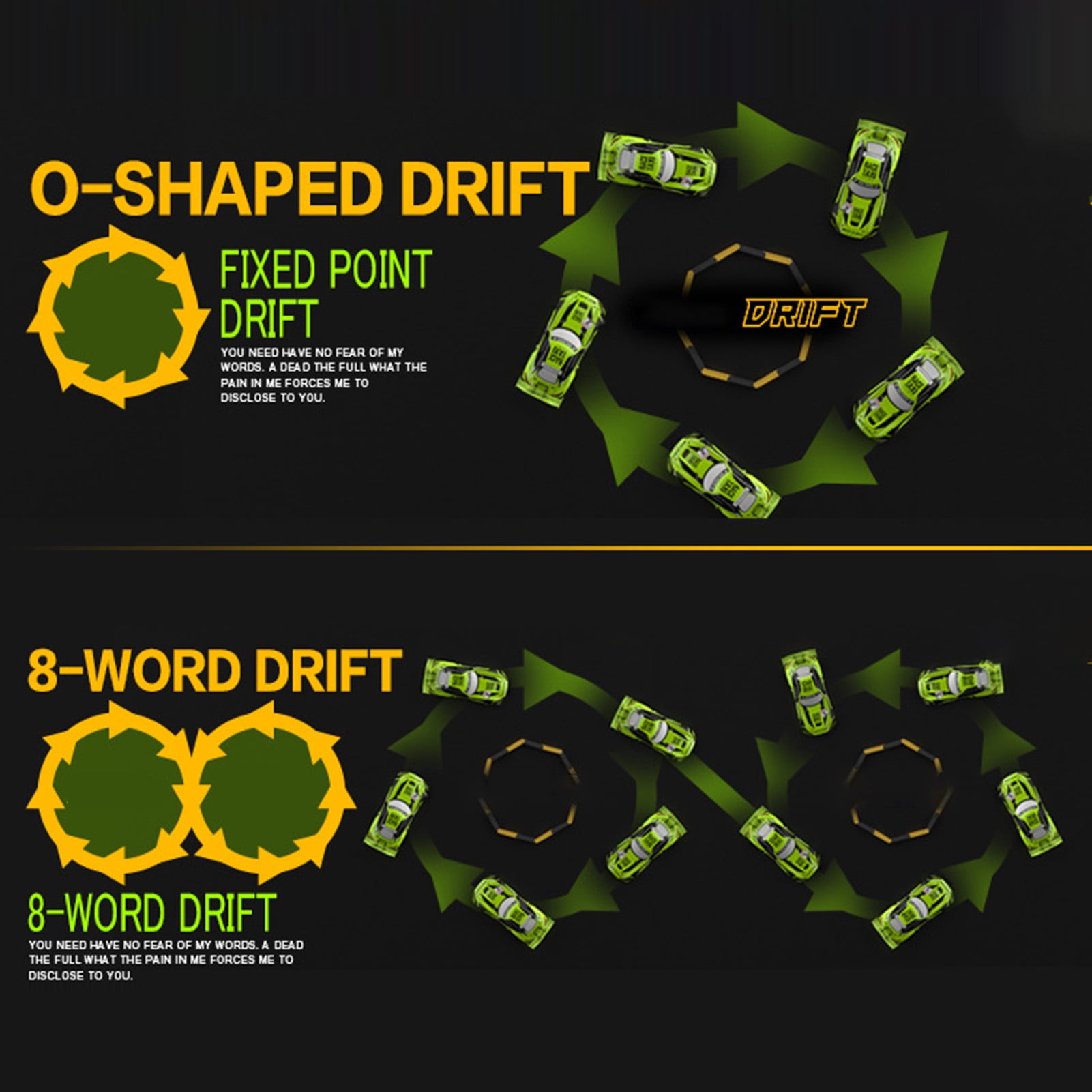 Drifting RC Drift Car 1/16 Scale 2.4GHz Remote Control 4 Wheel Drive ...