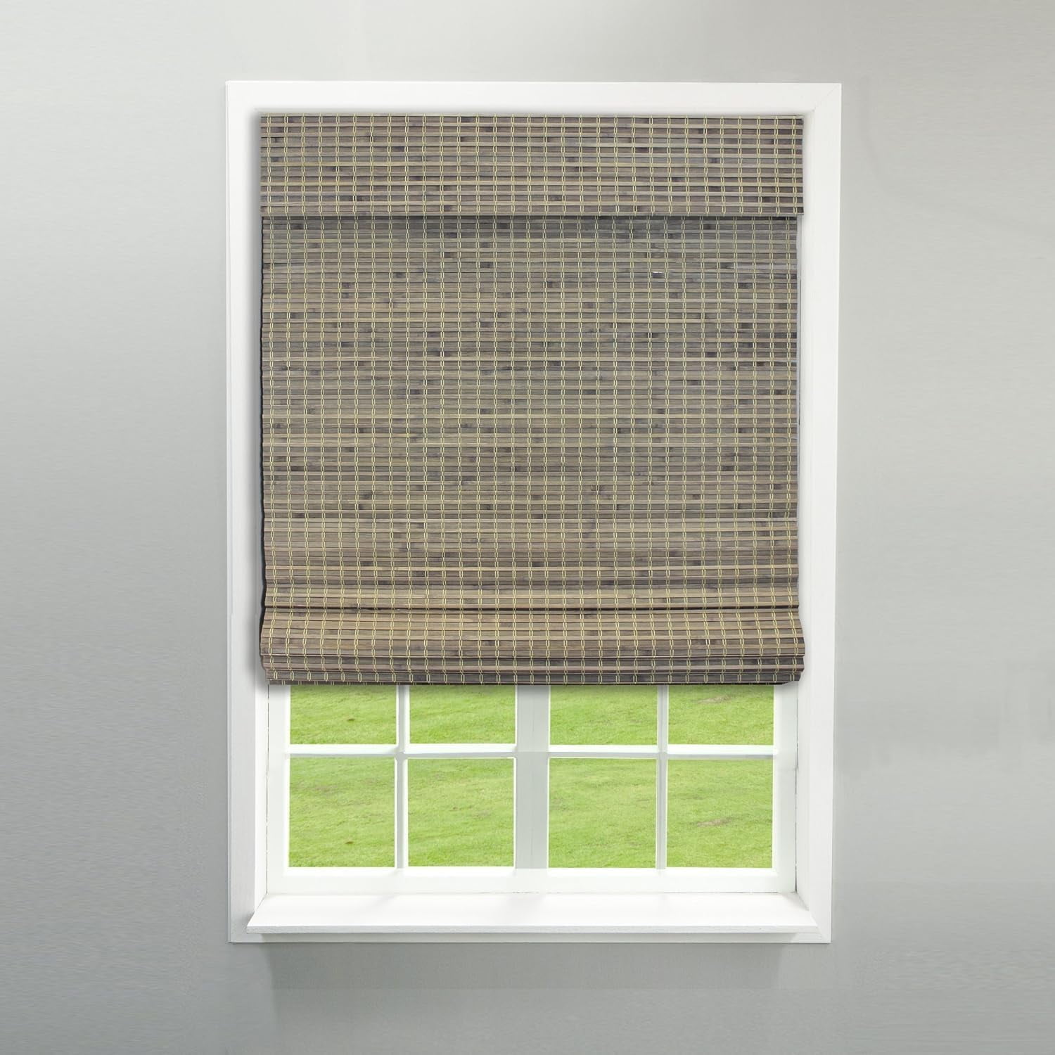 Driftwood Cordless Bamboo Blinds - Flatstick Roman Shades for Interior ...