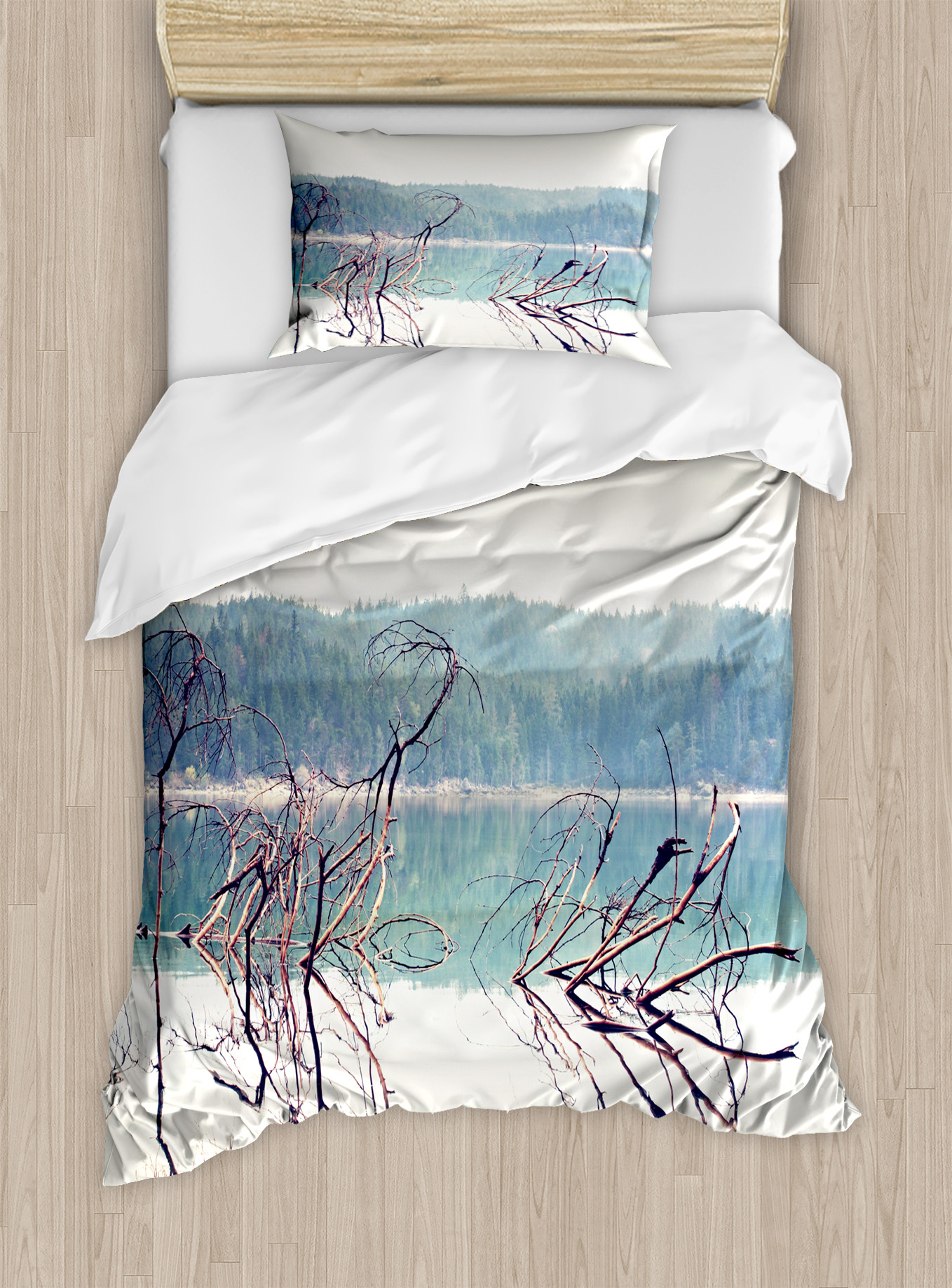 Driftwood Duvet Cover Set, Nature Theme Branch of the Fallen Tree near ...
