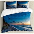 Driftwood Duvet Cover Set, Natureme Driftwood on a Lake and Moon in Sky ...