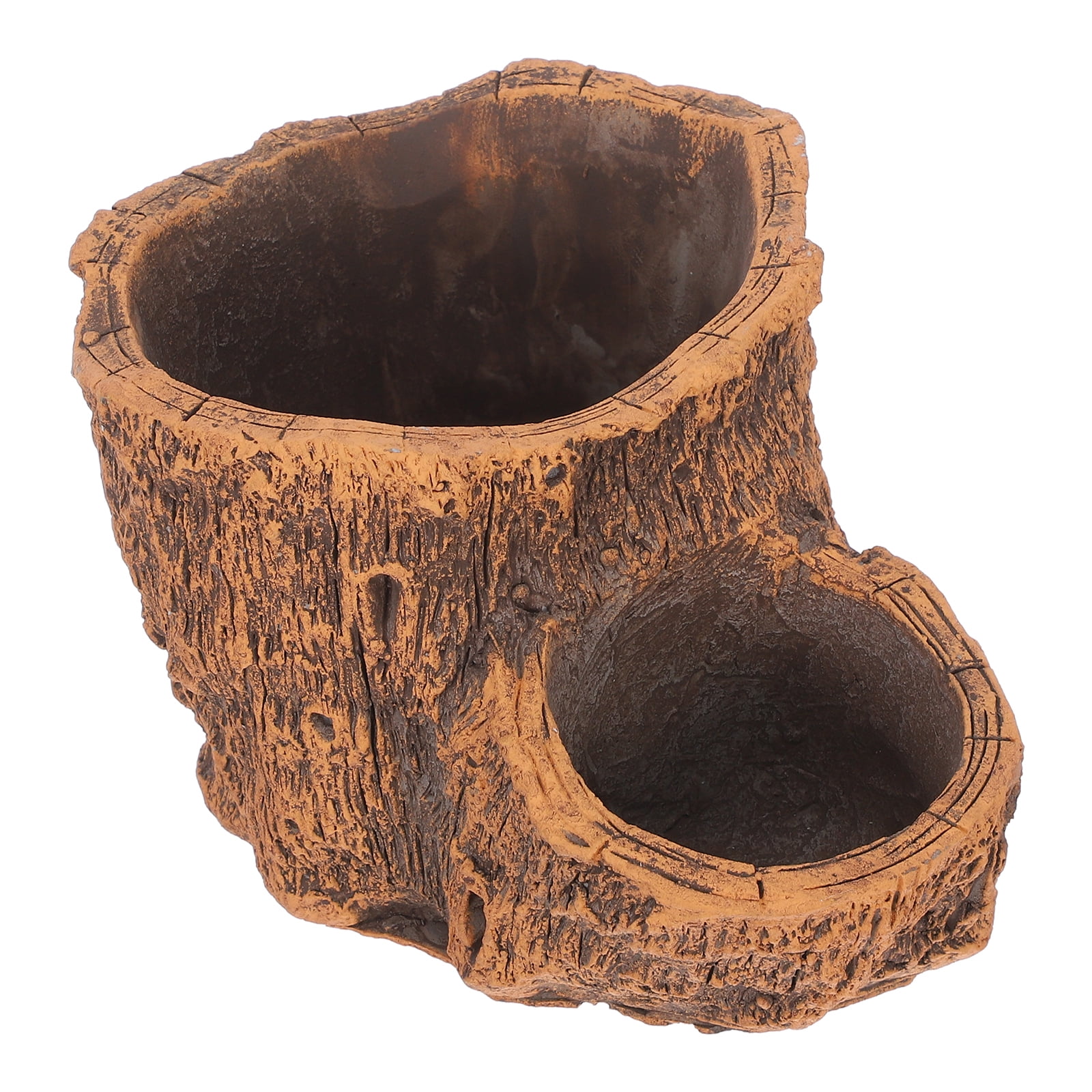 Driftwood Flower Pot Cement Stump Flower Pot Herb Planter Strawberry ...