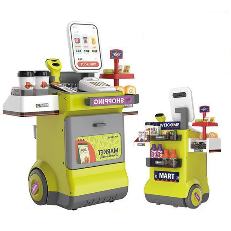 Drify 47pcs Pretend Play Cash Register Toy with Calculator, Scanners ...