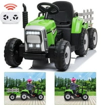 Costway 12V Kids Ride On Tractor with Trailer Ground Loader w/ RC ...