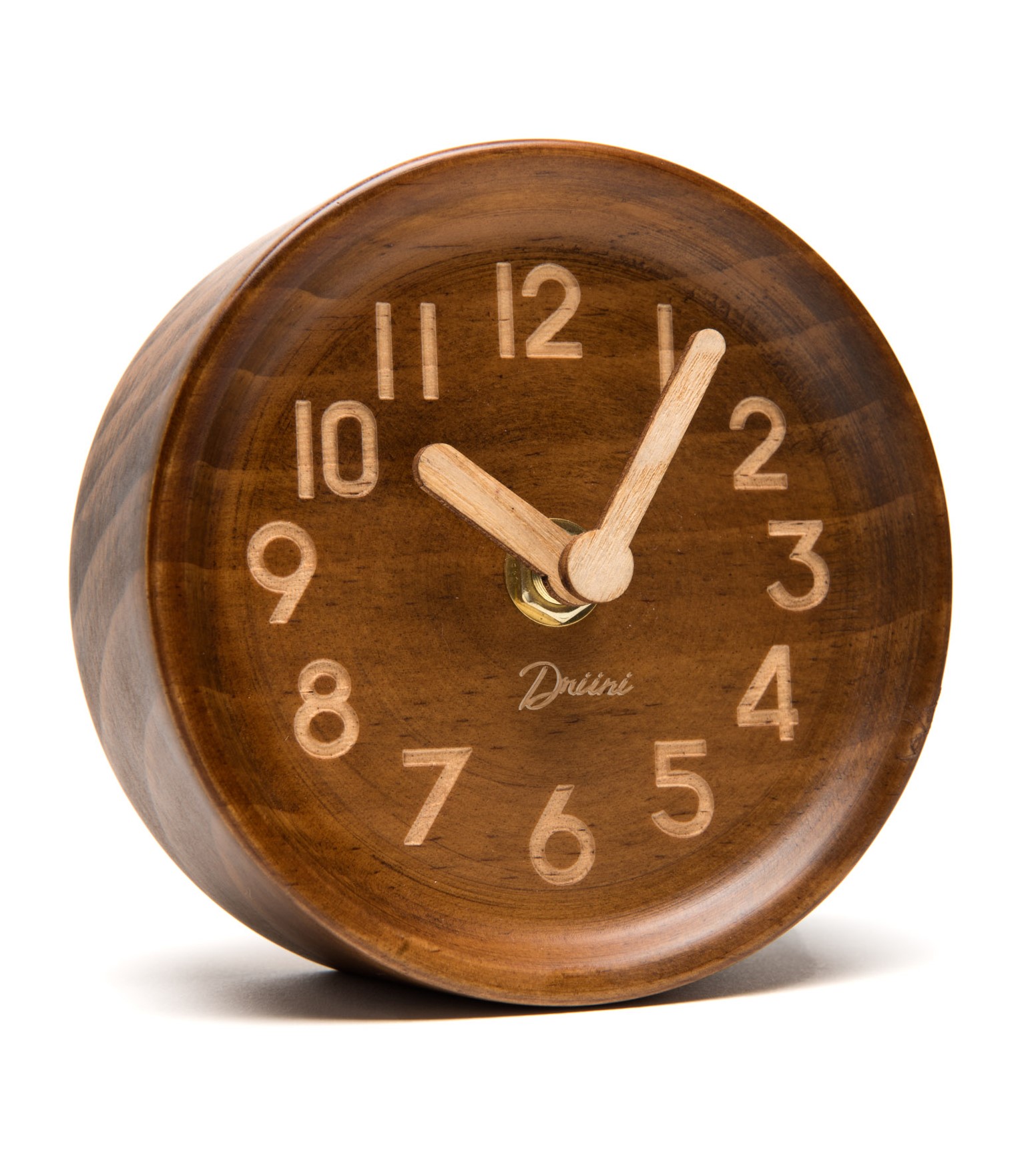 Driini Wooden Analog Desk Clock – Easy to Read; Silent Sweep Table ...