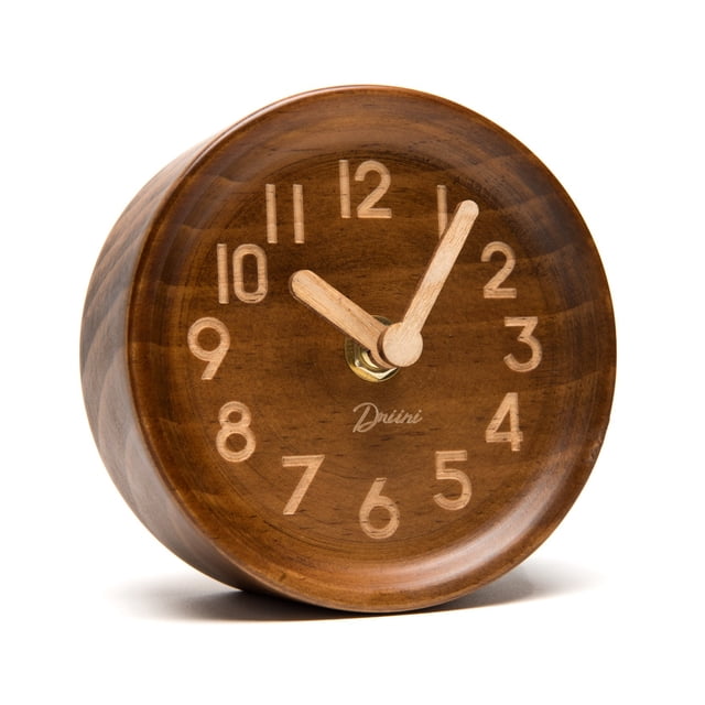 Driini Wooden Analog Desk Clock – Silent Sweep for Office & Living Room ...