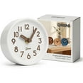 Driini Wooden Analog Desktop Clock – 4.3 in. Decorative Pinewood, No ...